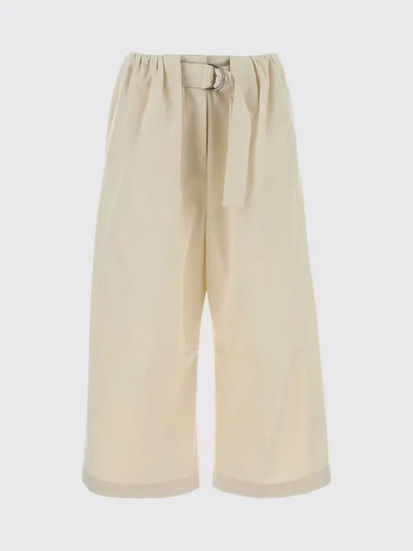 Loewe Cotton Silk Belted Trousers - Cream