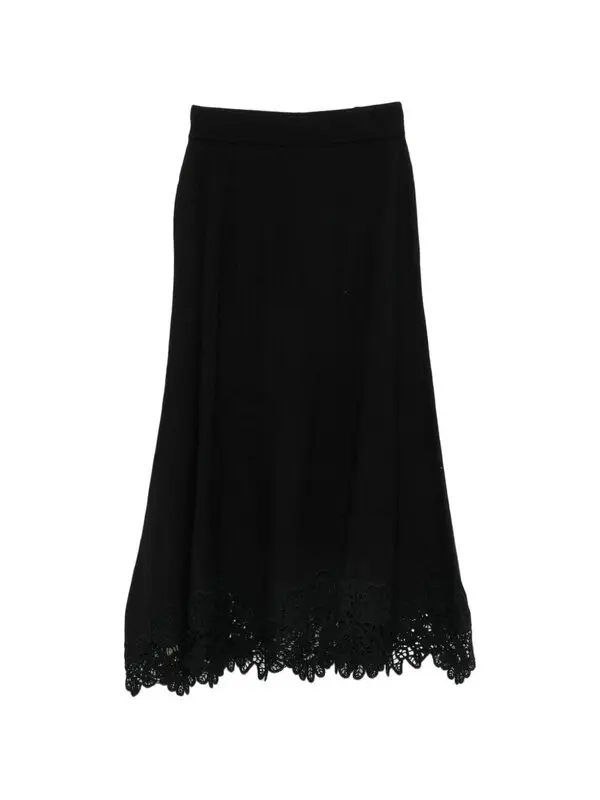 Zimmermann Guipure Lace Trim Midi Skirt - Multicolor