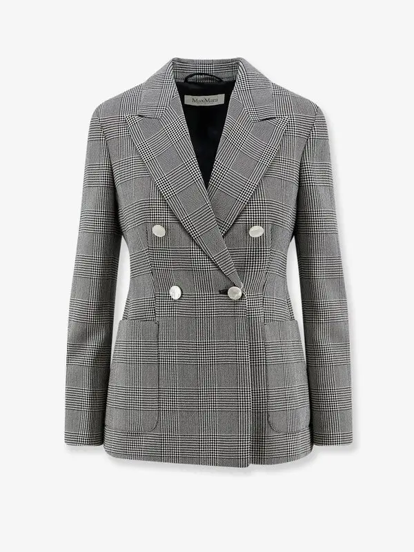 Max Mara Mxmaccordo Double-breasted Virgin Wool Blazer - Multicolor