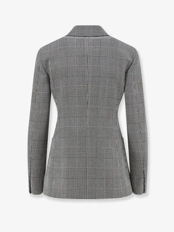 Max Mara Virgin Wool Prince Of Wales Check Blazer