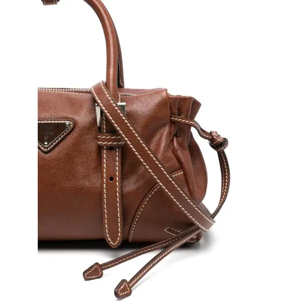 Prada Bonnie Leather Tote Bag - Brown