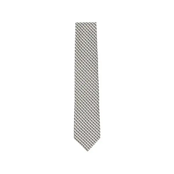 TOM FORD Silk Geometric Pattern Neck Tie - Cream
