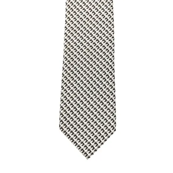 TOM FORD Silk Geometric Pattern Neck Tie - Cream