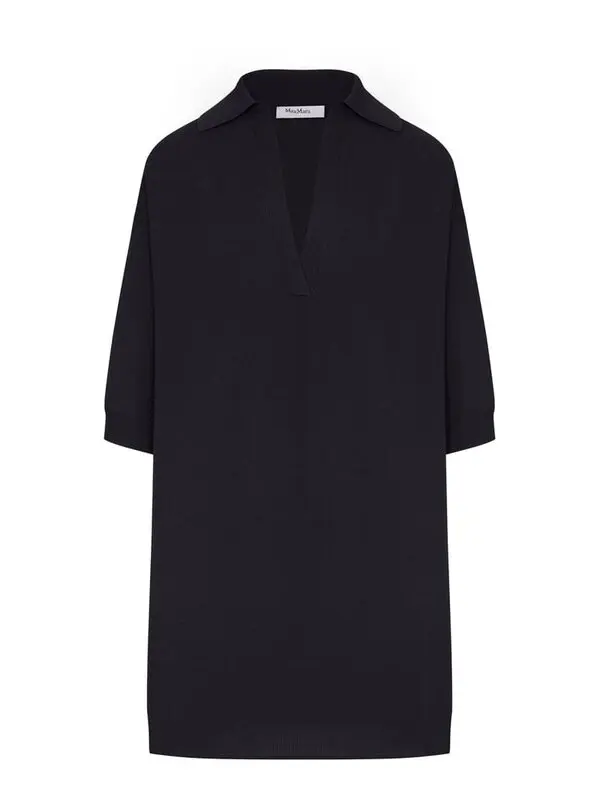 Max Mara Long Viscose Crepe Sweater - Black