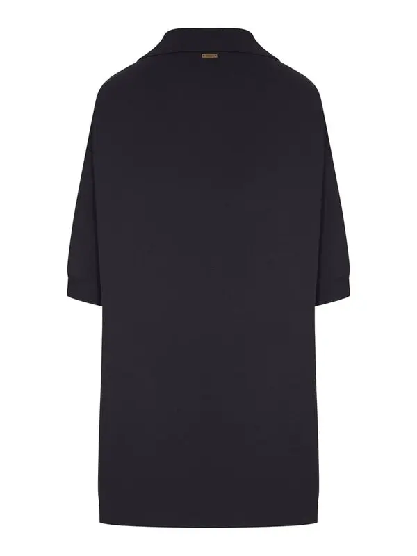 Max Mara Long Viscose Crepe Sweater - Black