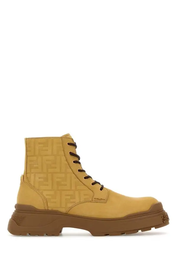 Fendi Beige Suede Force Light Ankle Boots