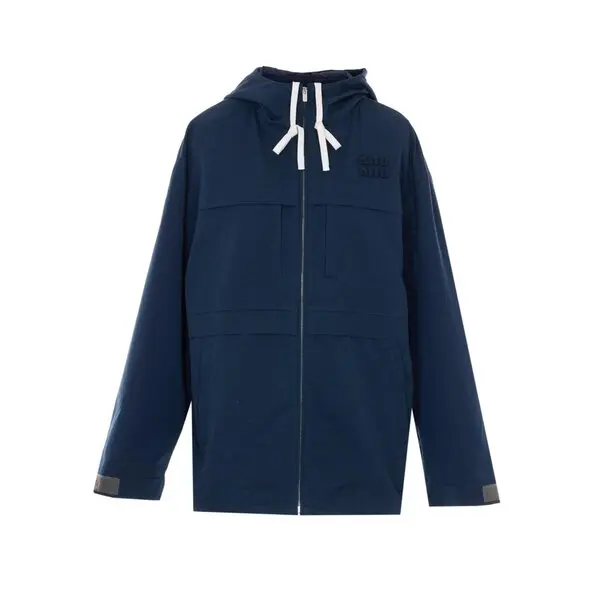 Miu Miu Logo Ripstop Fabric Jacket - Blue