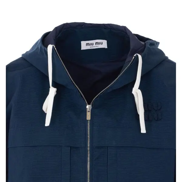 Miu Miu Logo Ripstop Fabric Jacket