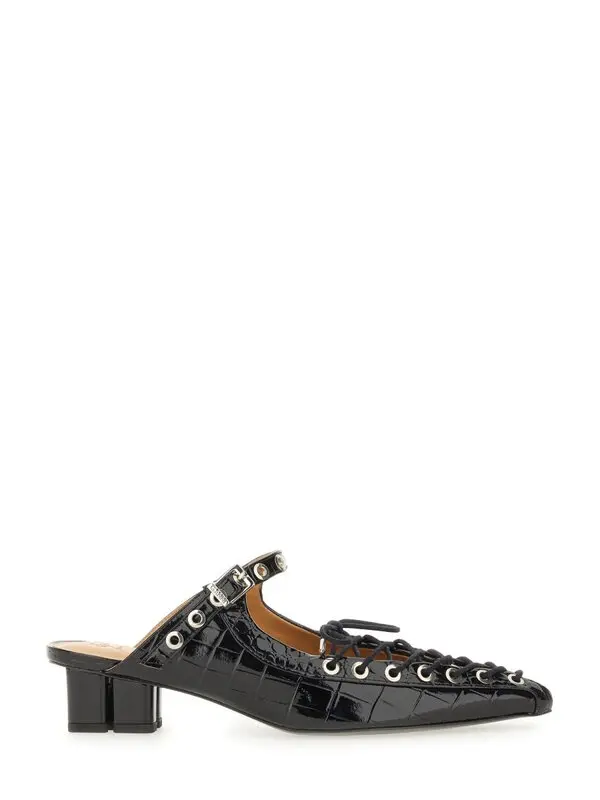 GANNI Mule Lace-up Shoes - Black