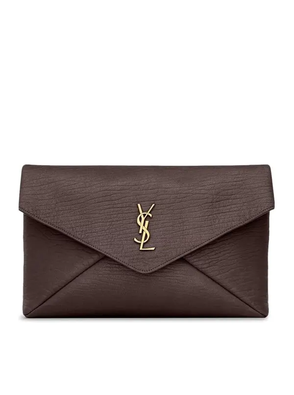 Saint Laurent Cassandre Large Lambskin Envelope Pouch - Multicolor