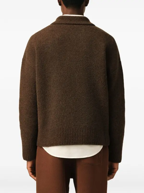 AMI Paris De Coeur Wool Polo Sweater