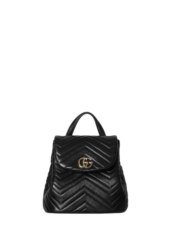 Gucci Black Gg Marmont Mini Backpack - Multicolor