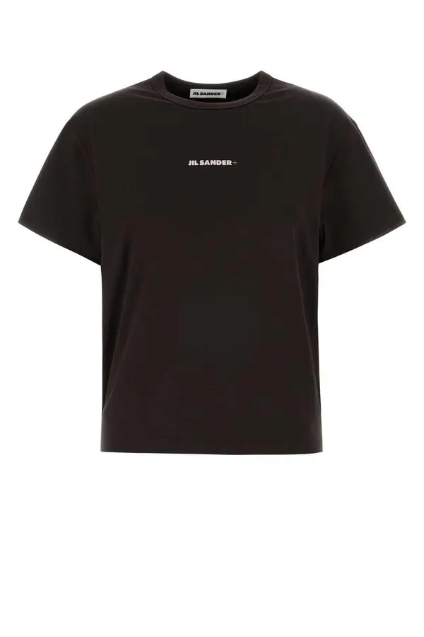 JIL SANDER Dark Stretch Polyester T-shirt - Brown