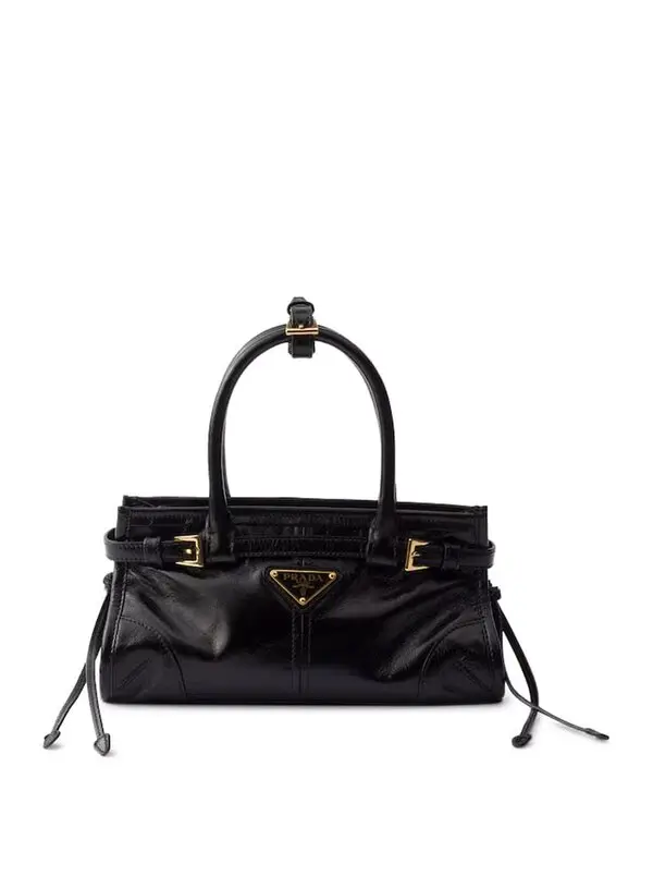 Prada Bonnie Mini Leather Handbag - Black