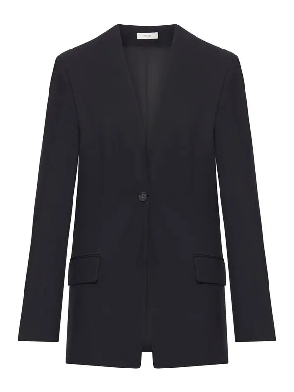 TOTEME Single-breasted Wool Blend Blazer - Black