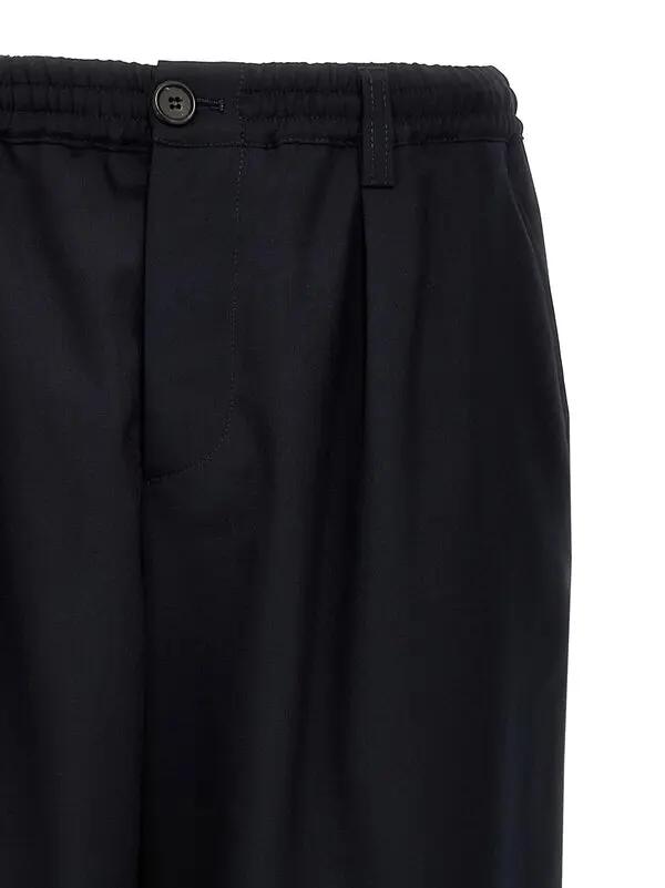 Marni Tropical Wool Cropped Trousers - Blue