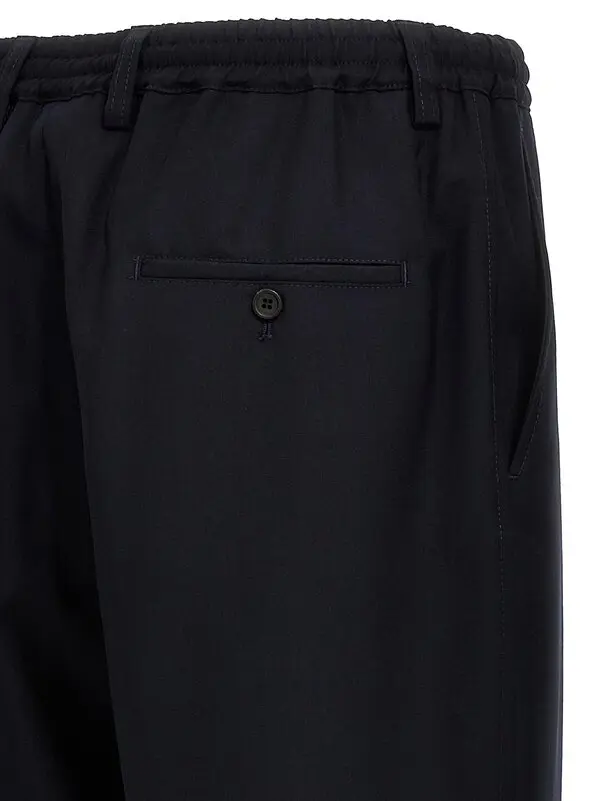 Marni Tropical Wool Cropped Trousers - Blue