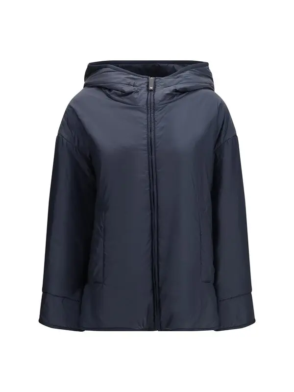 Max Mara Oversized Padded Jacket In Water Repellent Canvas - Blue