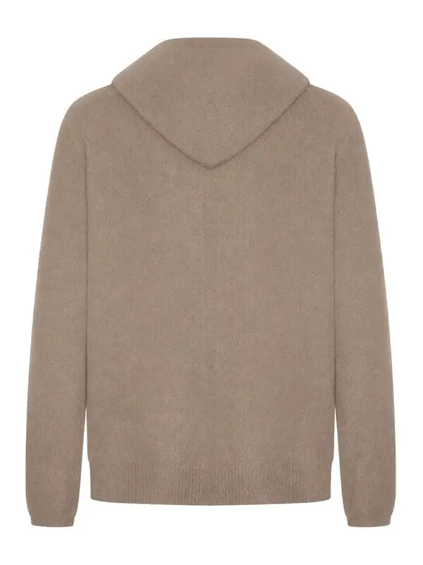 Rick Owens Full-zip Hooded Cashmere Blend Cashmere Sweater - Gray