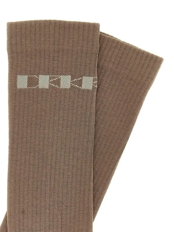Rick Owens Jacquard Logo Socks - Cream