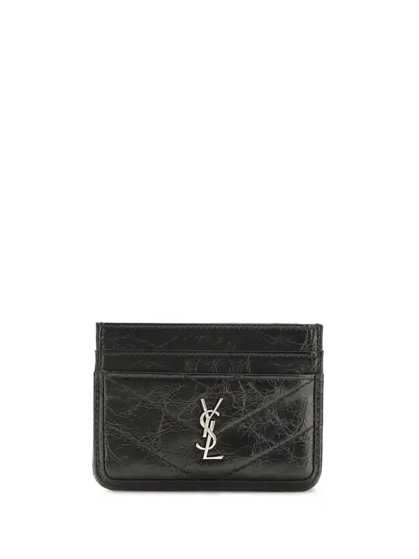Saint Laurent Niki Vintage Leather Card Holder - Black
