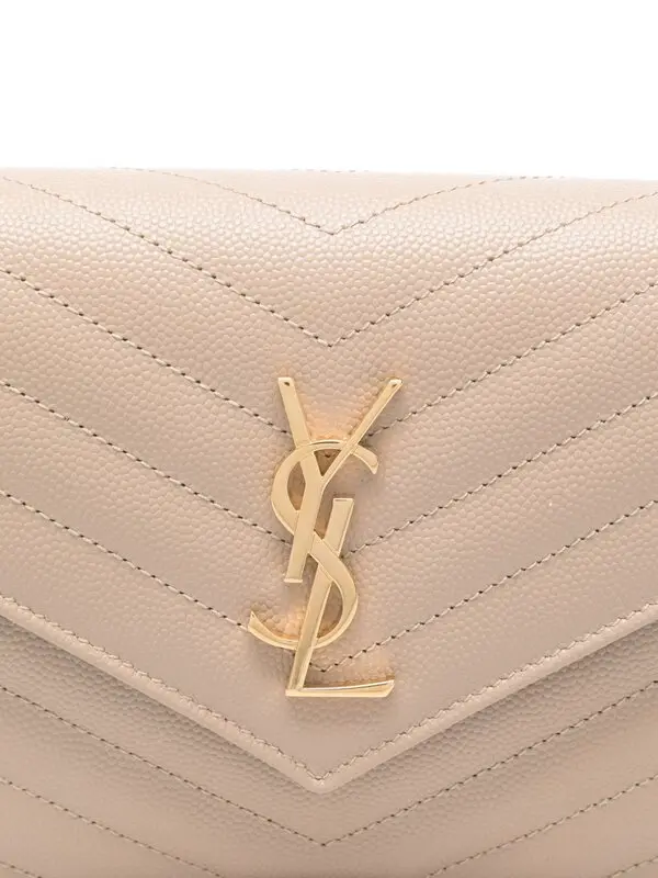 Saint Laurent Envelope Cassandre Leather Wallet On Chain