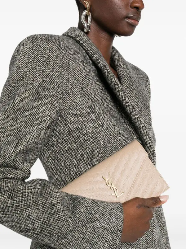 Saint Laurent Envelope Cassandre Leather Wallet On Chain