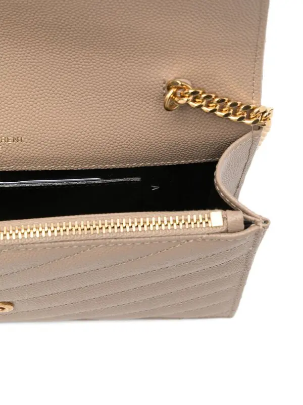 Saint Laurent Envelope Cassandre Leather Wallet On Chain