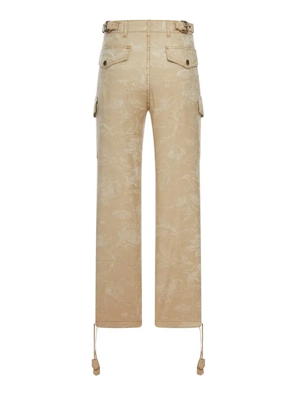 Etro Jacquard Cargo Trousers With Floral Pattern And Drawstring At The Bottom