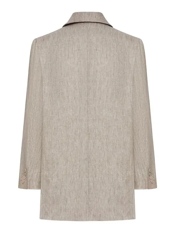 Max Mara Olimpia Double-breasted Linen Blazer - Cream