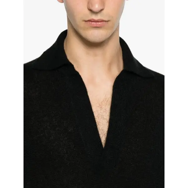 TOM FORD Silk Cashmere V-neck Pullover - Black