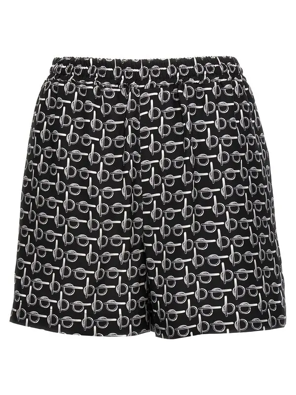 Burberry Silk Printed Shorts - Black
