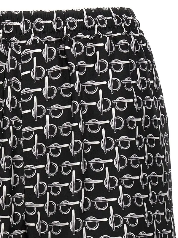 Burberry Silk Printed Shorts - Black