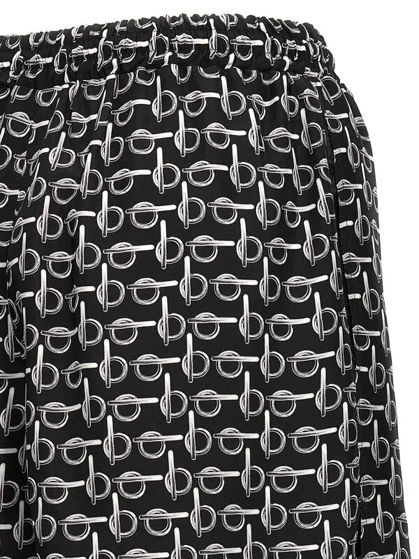 Burberry Silk Printed Shorts - Black