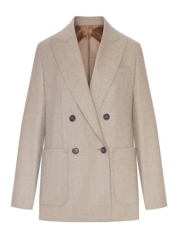 Max Mara Cashmere Foulé Blazer - Cream