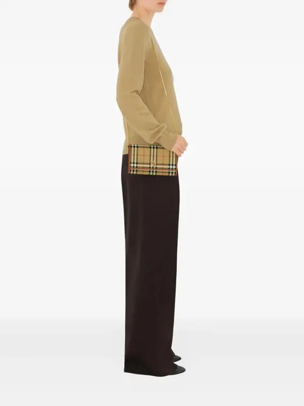 Burberry Check Chain Strap Wallet