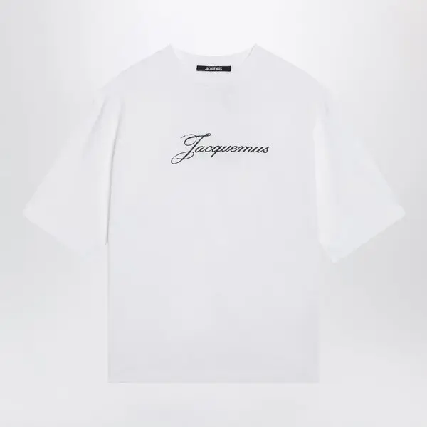 Jacquemus Logo Print Cotton And Hemp Jersey T-shirt - White
