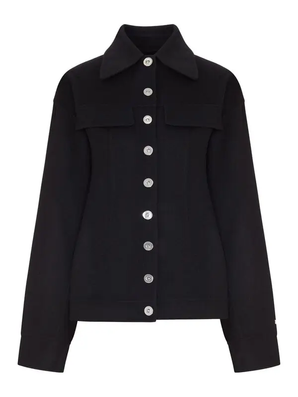 Sportmax Shaped Overshirt In Pure Wool