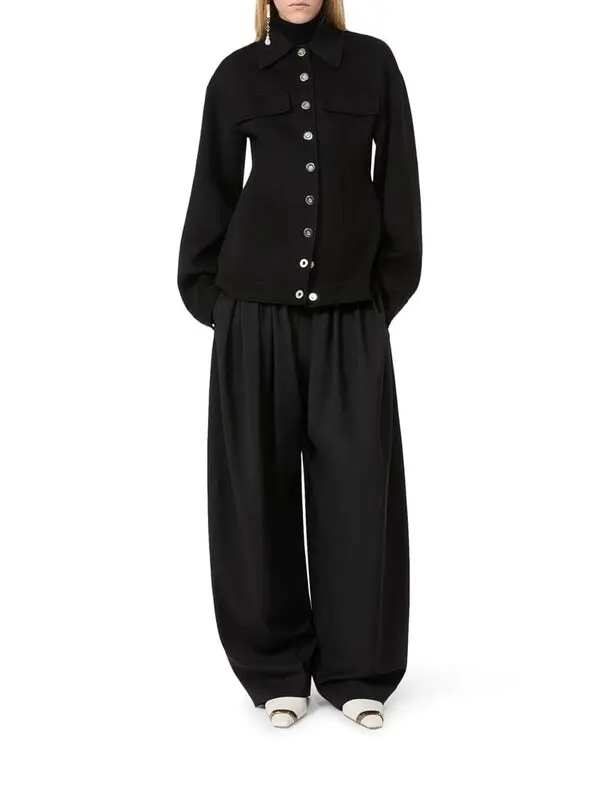 Sportmax Shaped Overshirt In Pure Wool