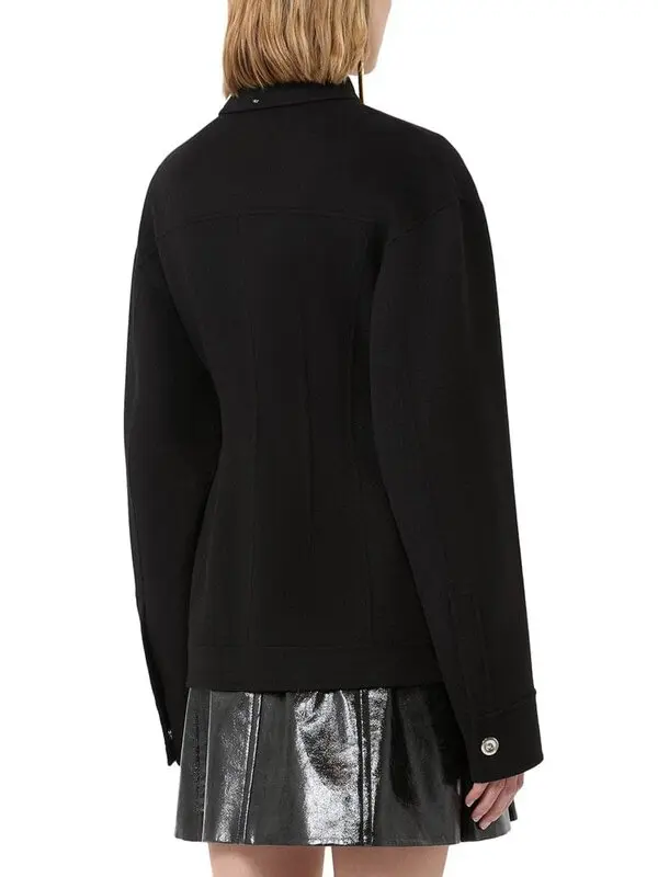 Sportmax Shaped Overshirt In Pure Wool