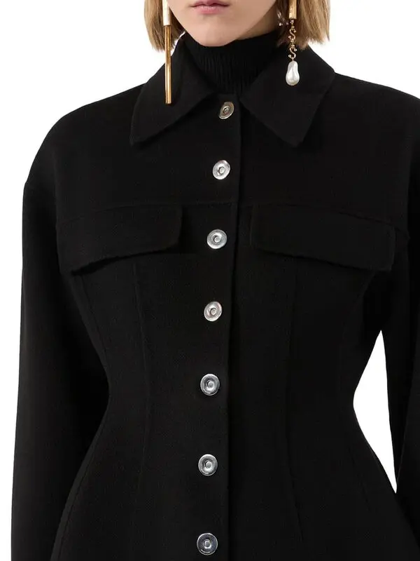 Sportmax Shaped Overshirt In Pure Wool