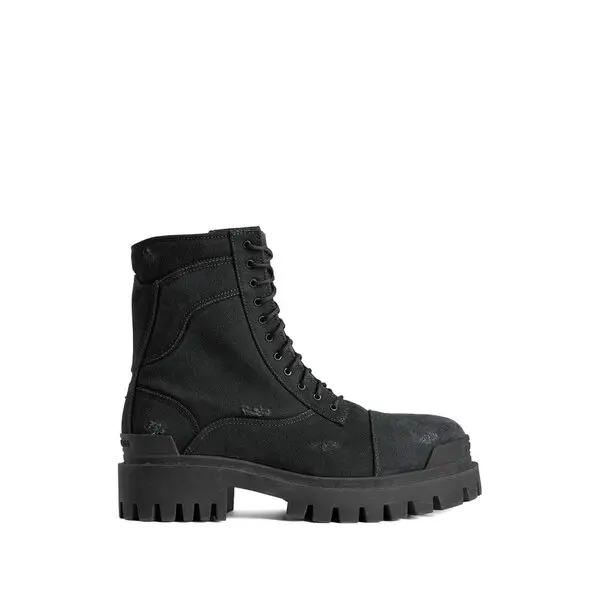 Balenciaga Lace Up Side Zip Fastening Trainers - Black