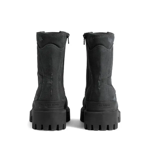 Balenciaga Lace Up Side Zip Fastening Trainers - Black