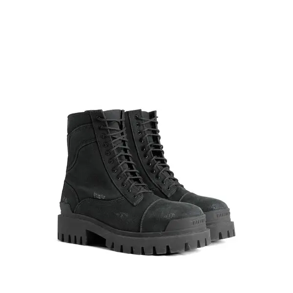 Balenciaga Lace Up Side Zip Fastening Trainers - Black