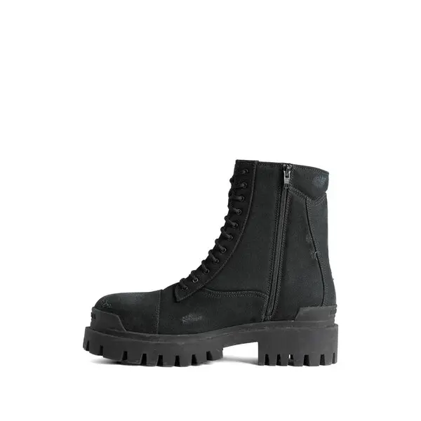 Balenciaga Lace Up Side Zip Fastening Trainers - Black