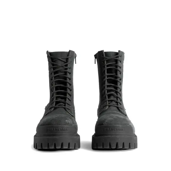Balenciaga Lace Up Side Zip Fastening Trainers - Black