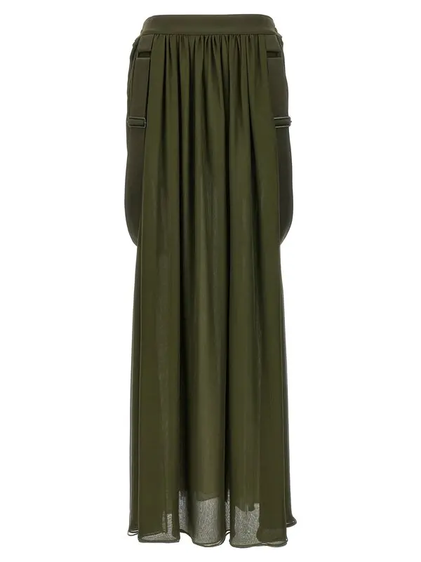 Max Mara Jedy Silk Chiffon Skirt - Green