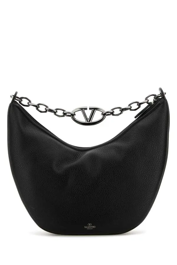 Valentino Garavani Leather Hobo Vlogo Moon Shoulder Bag