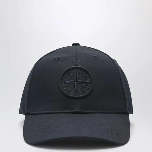 Stone Island Navy Baseball Cap With Logo - Blue