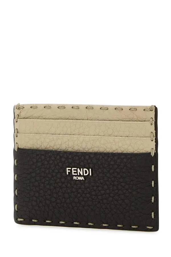 Fendi Two-tone Leather Sellerie Card Holder - Multicolor